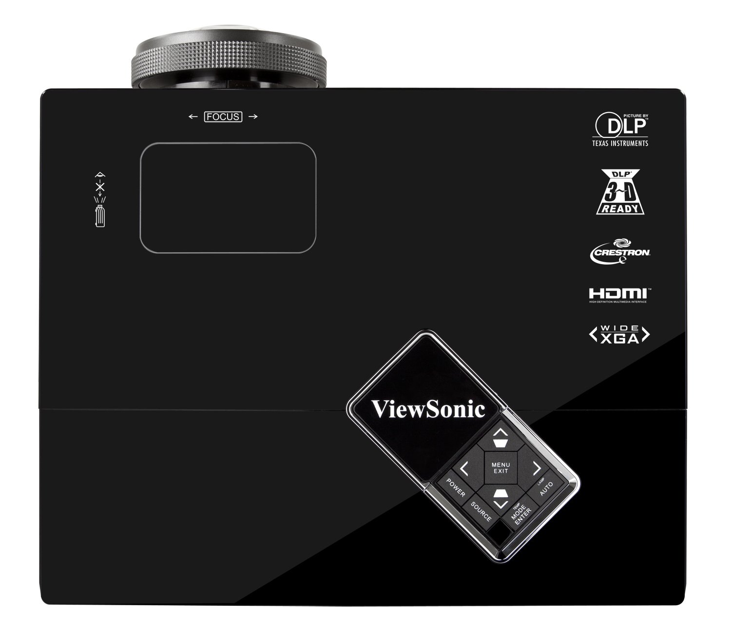 ViewSonic PJD6683WS WXGA 1280x800 DLP Projector, 3000 ANSI Lumens, 15,000:1 Contrast Ratio - Black