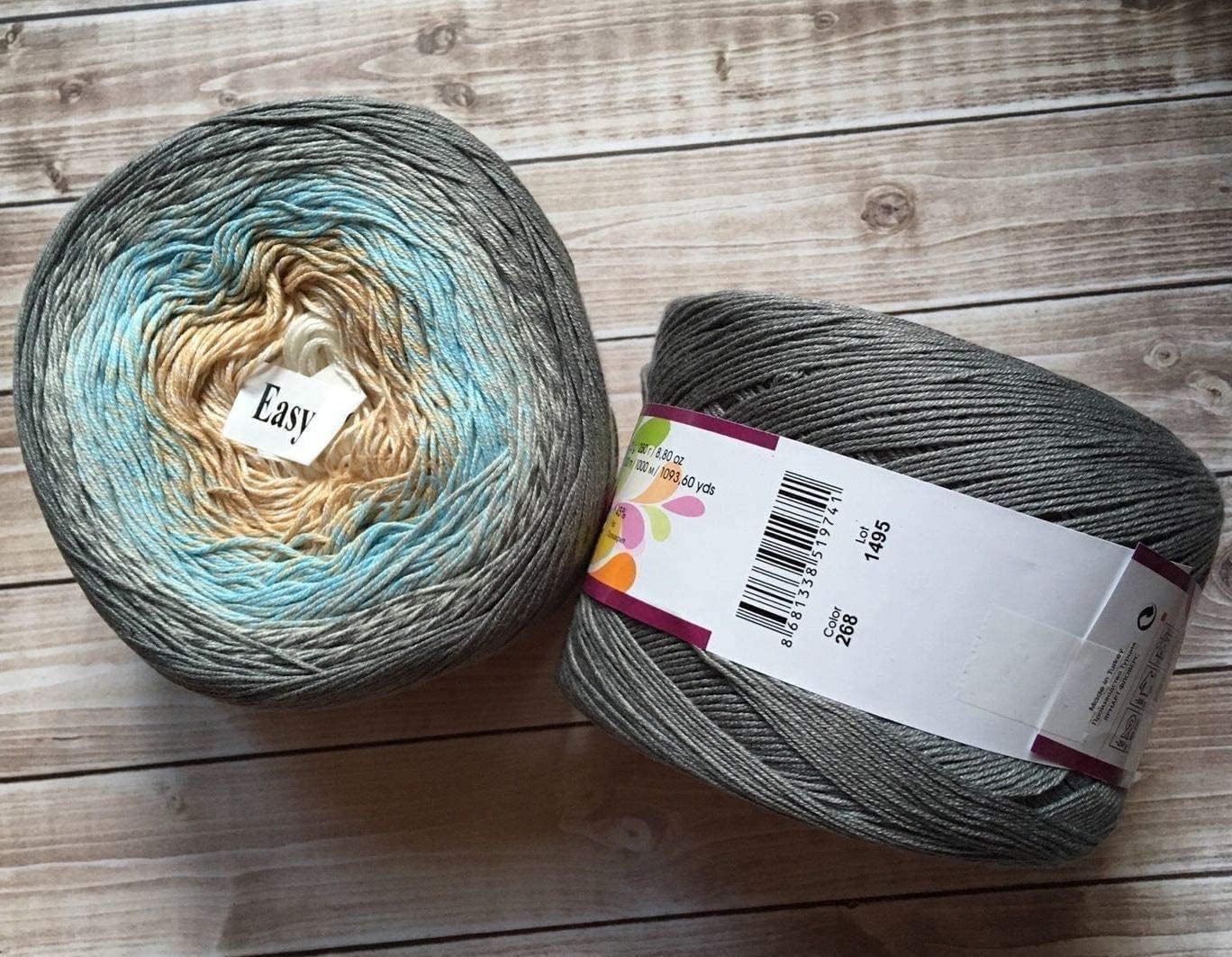 Yarn Art Flowers Yarn 55% Cotton 45% Acrylic 250gr 1094yds Multicolor Cotton Yarn Rainbow Crochet Yarn Spring Summer 2 Sport Yarn (268)
