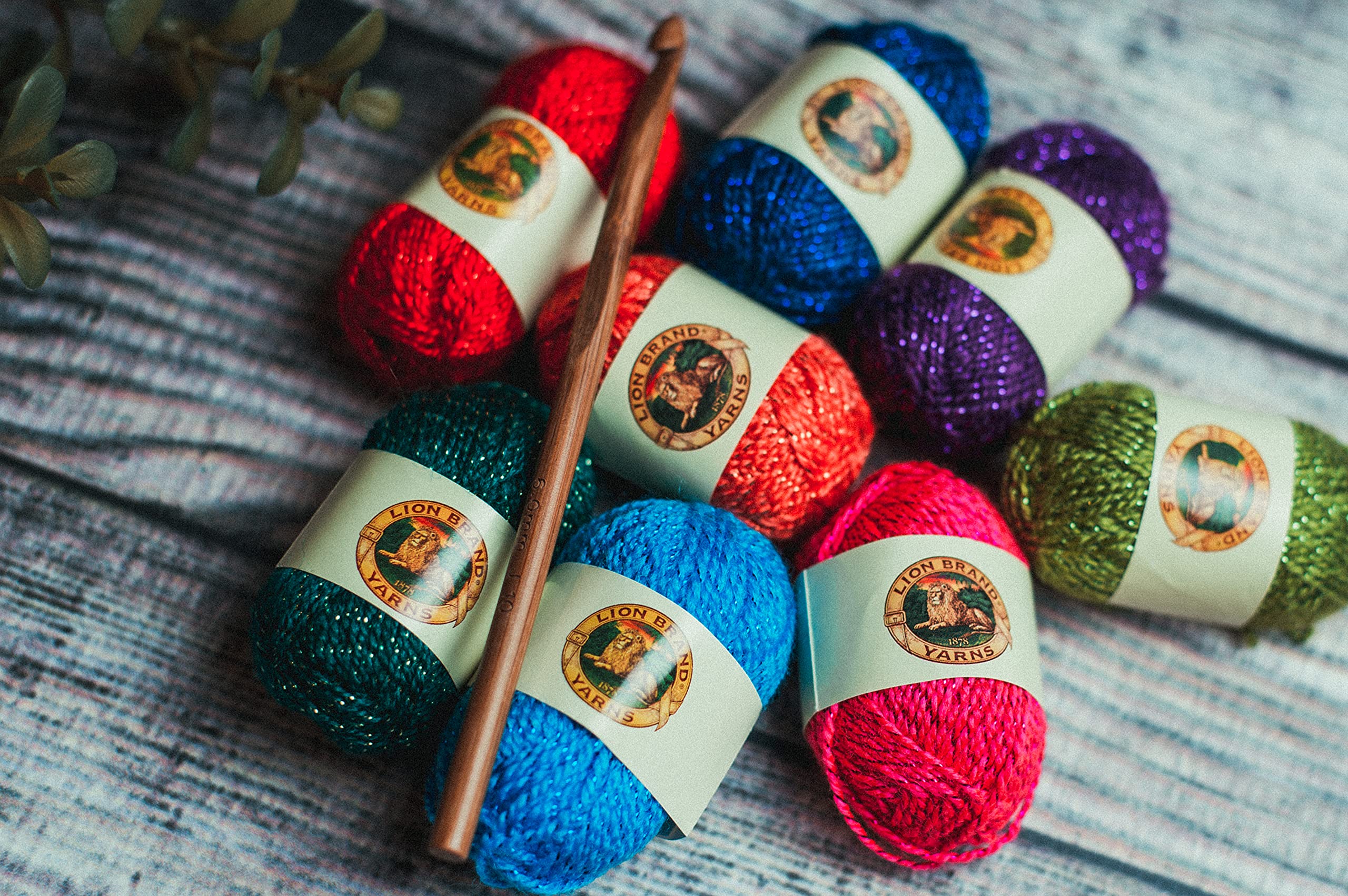 Lion Brand Yarn Bonbons Yarn, Beach, 8 x 28 yd/26 m