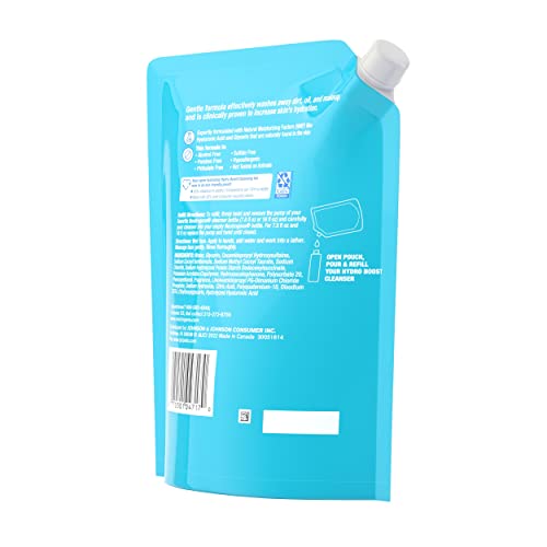 Neutrogena Hydro Boost Lightweight Hydrating Facial Cleansing Gel, Gentle Face Wash & Makeup Remover with Hyaluronic Acid, Hypoallergenic & Non Comedogenic, Refill Pouch, 16 fl. oz