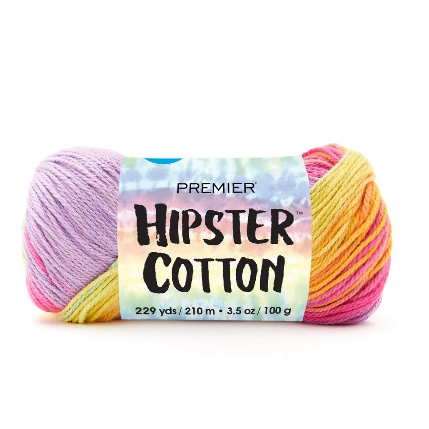 Premier Yarns Hipster Cotton Yarn, Ideal Yarn for Crocheting and Knitting, 100% Cotton and Lightweight Yarn, Machine Wash, Canyon Walls, 3.5 oz, 229 Yards