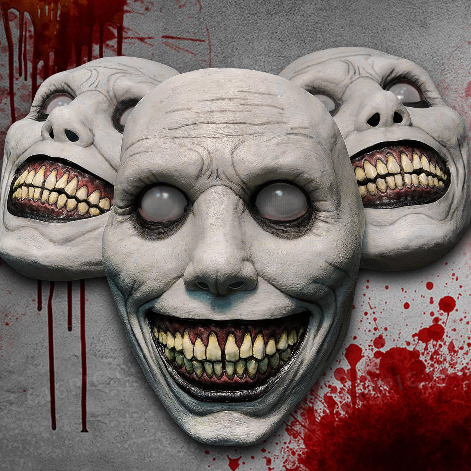 QPQEQTQ Scary Halloween Mask Evil Smiling Demons Mask Realistic Latex Cosplay Costume Mask Party Props Halloween Decorations