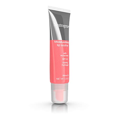 Neutrogena MoistureShine Lip Soother Gloss with SPF 20 Sun Protection, High Gloss Tinted Lip Moisturizer with Hydrating Glycerin and Soothing Cucumber for Dry Lips, Shine 30.35 oz
