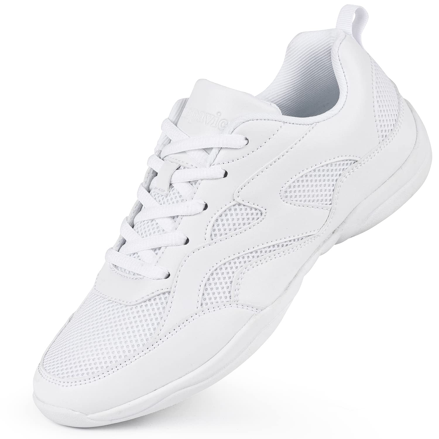 Smapavic Cheer Shoes for Women White Cheerleading Dance Shoes Training Athletic Comfortable Sneakers Size 8.5