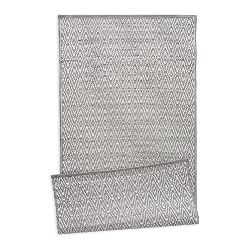DII Reversible Indoor/Outdoor Diamond Woven Rug, 3x6', Gray