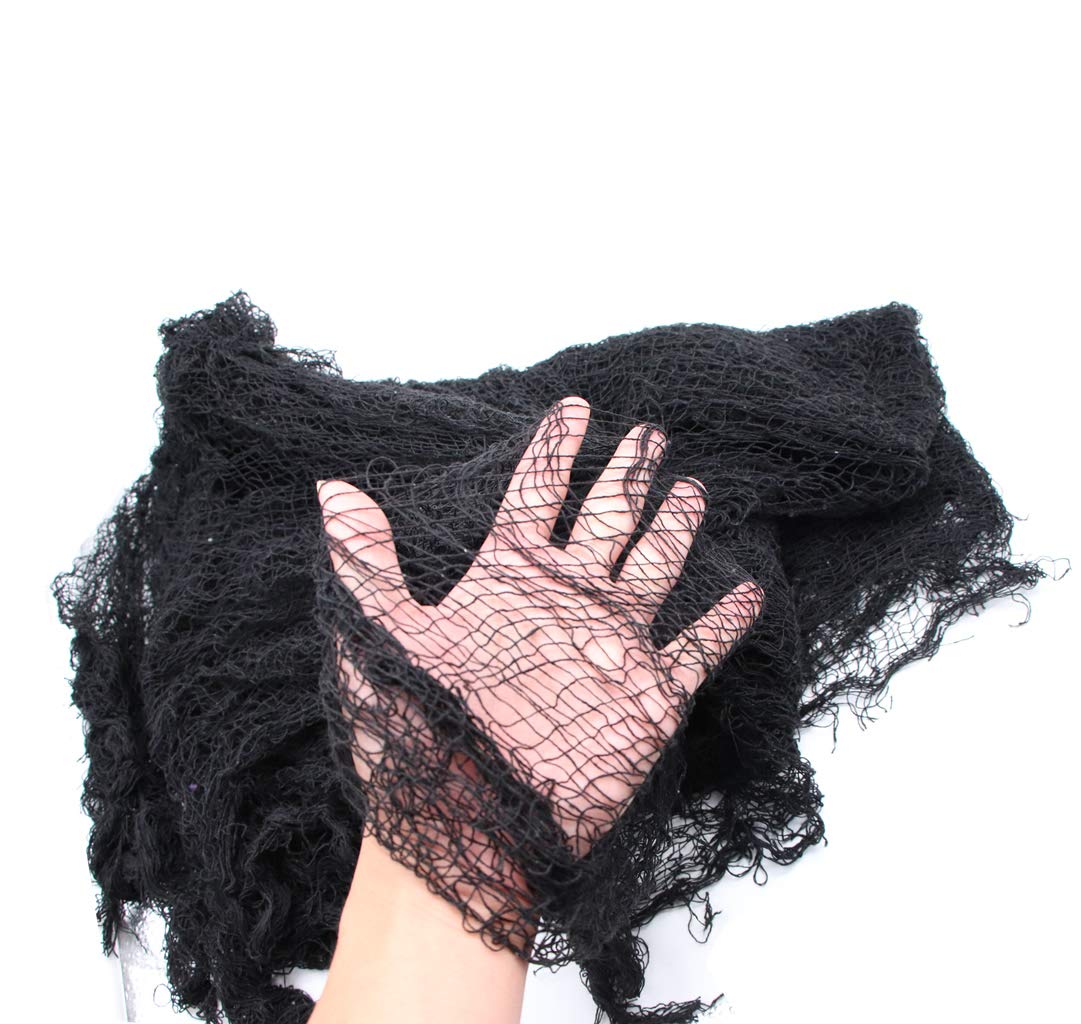 FATHER.SON Halloween Creepy Cloth Decorations Decor Halloween Party Decorations Outdoor Indoor.(6.8ft x 315" Black)
