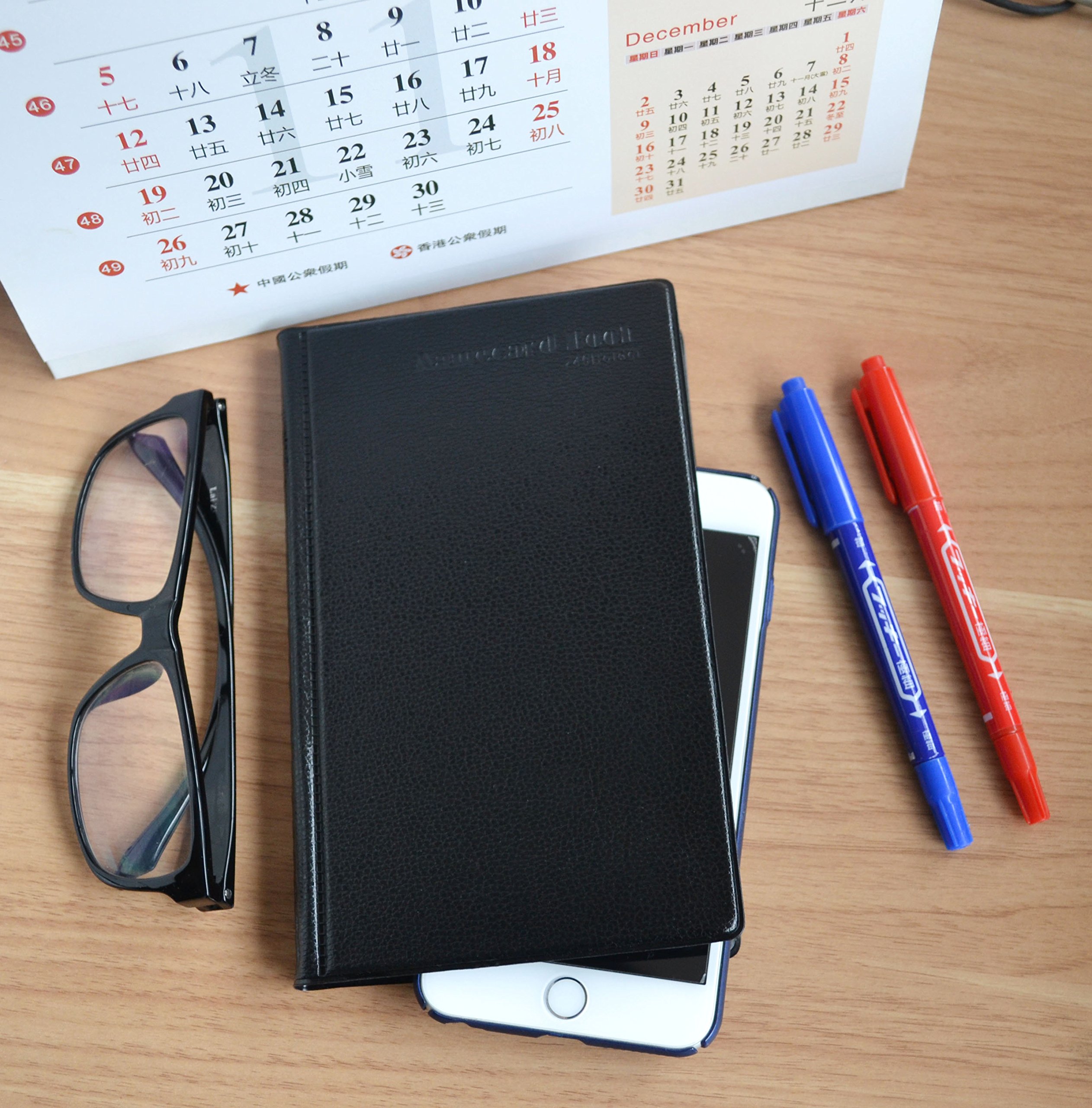 SAMYO Business Card Book Holder Name Card Organizer Professional Office Journal Namecard Holder Organizer Holds 240 Cards - Black