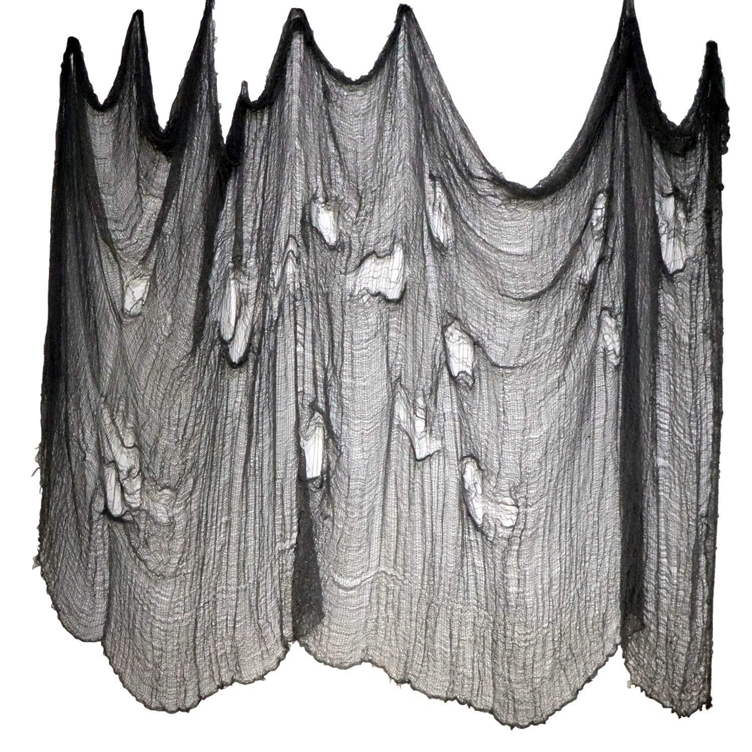 FATHER.SON Halloween Creepy Cloth Decorations Decor Halloween Party Decorations Outdoor Indoor.(6.8ft x 315" Black)