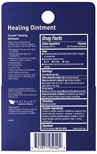 CeraVe Healing Ointment | 2 Pack (0.35 Ounce Each) | Cracked Skin Repair Skin Protectant with Petrolatum Ceramides | Lanolin Free | Packaging May Vary