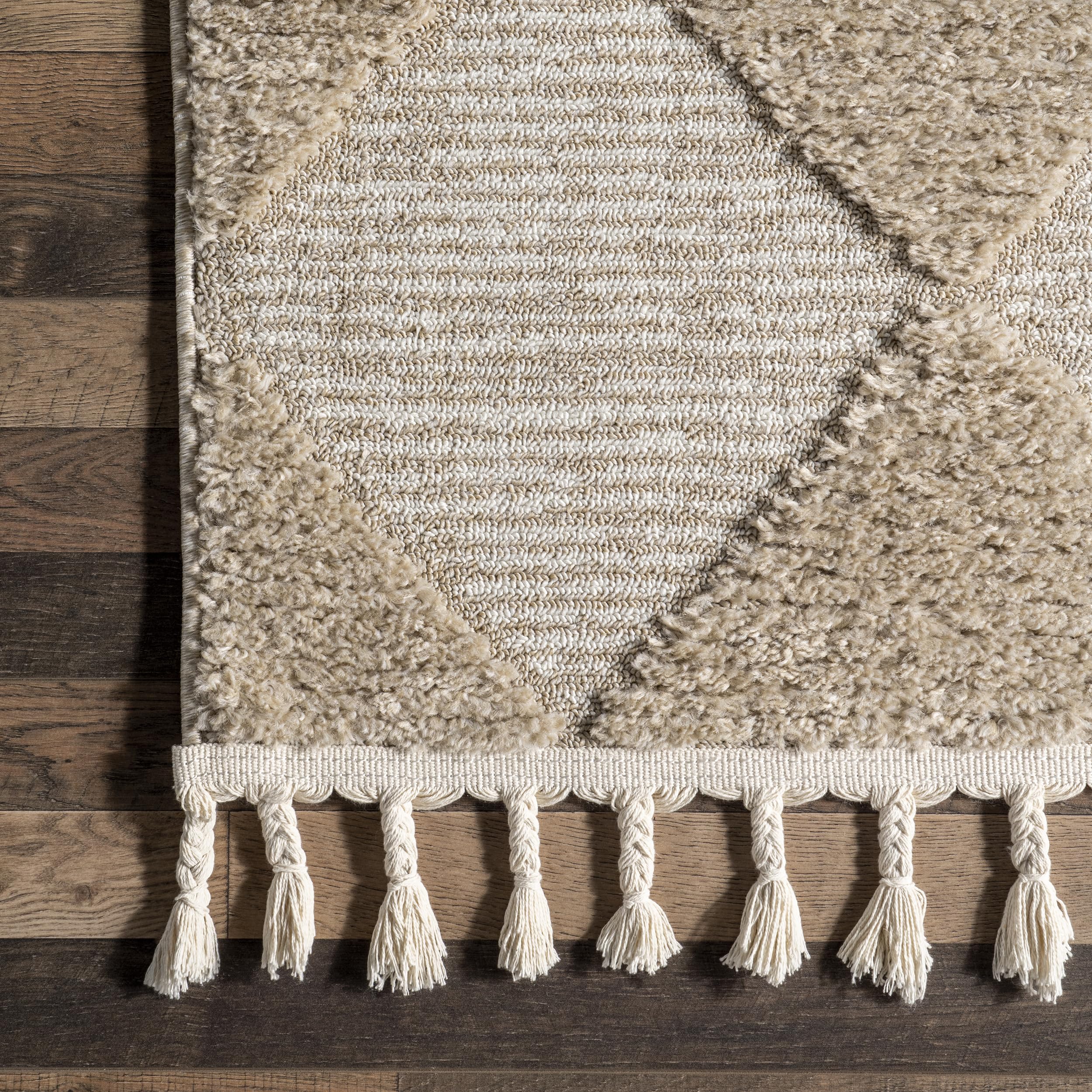 nuLOOM Marissa Trellis 7x9 Area Rug for Living Room Bedroom Dining Room Kitchen, Beige/Ivory