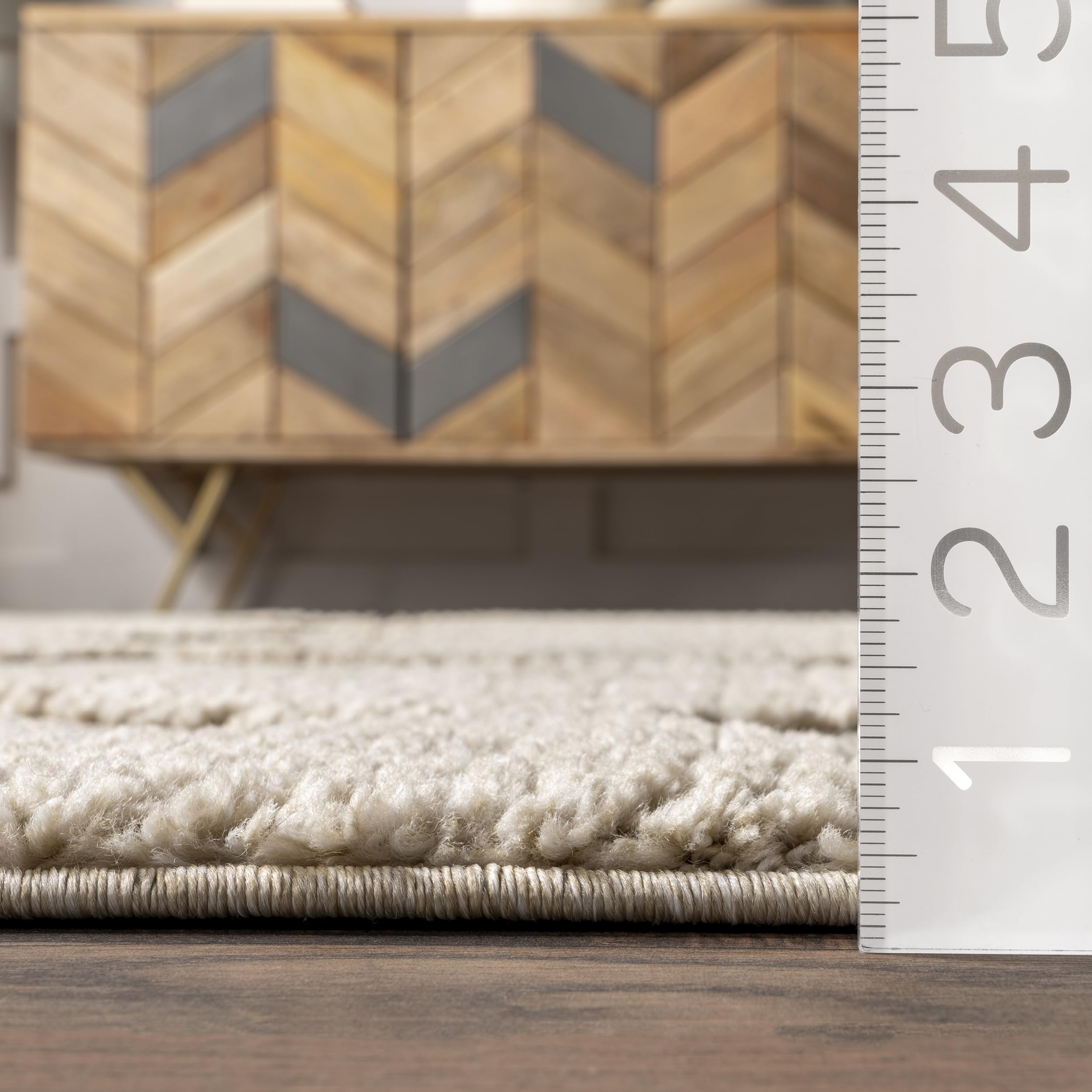 nuLOOM Marissa Trellis 7x9 Area Rug for Living Room Bedroom Dining Room Kitchen, Beige/Ivory