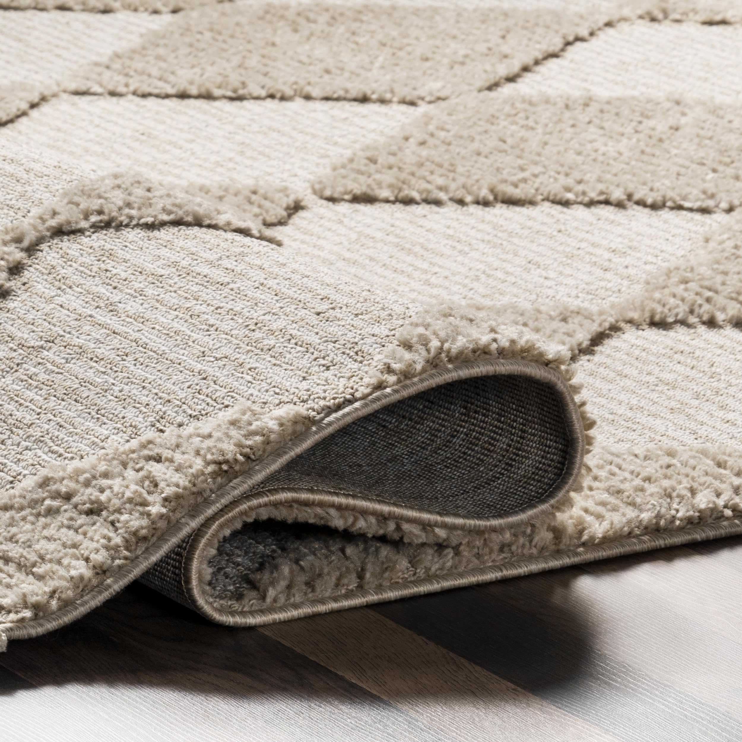 nuLOOM Marissa Trellis 7x9 Area Rug for Living Room Bedroom Dining Room Kitchen, Beige/Ivory