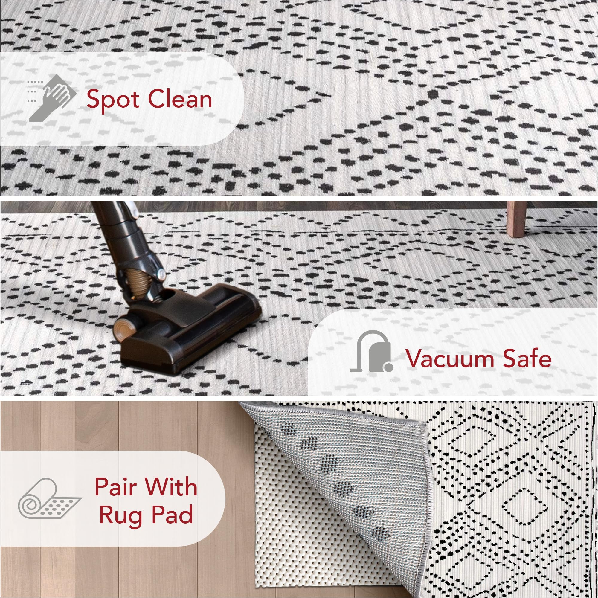 nuLOOM Mila Moroccan Diamond Trellis Area Rug, 7x9, Grey