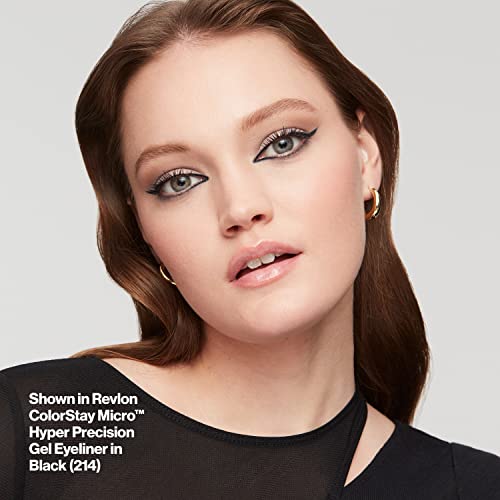 Gel Eyeliner by Revlon, ColorStay Micro Hyper Precision Eye Makeup with Built-in Smudger, Waterproof, Longwearing with Micro Precision Tip, 215 Brown, 0.01 Oz