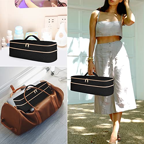 Fasrom Double Layer Travel Case Compatible with REVLON One Step Blow Hair Dryer Brush Volumizer Original 1.0, Plus 2.0 and Styler, Black (Bag Only, Patent Design)
