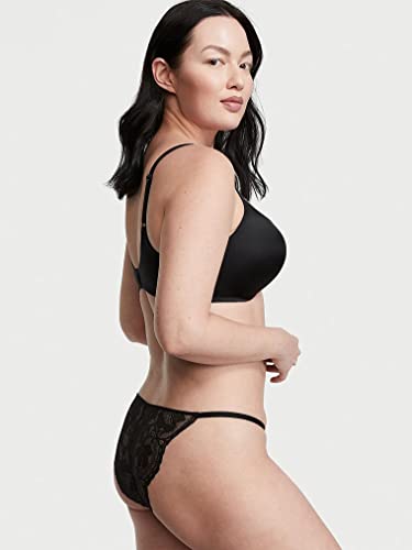 Victoria's Secret Very Sexy Lace String Cheekini Panty, Black Lace String, Large