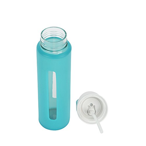 Takeya Modern Flip Straw with Carry Handle, 18-Ounce, Teal