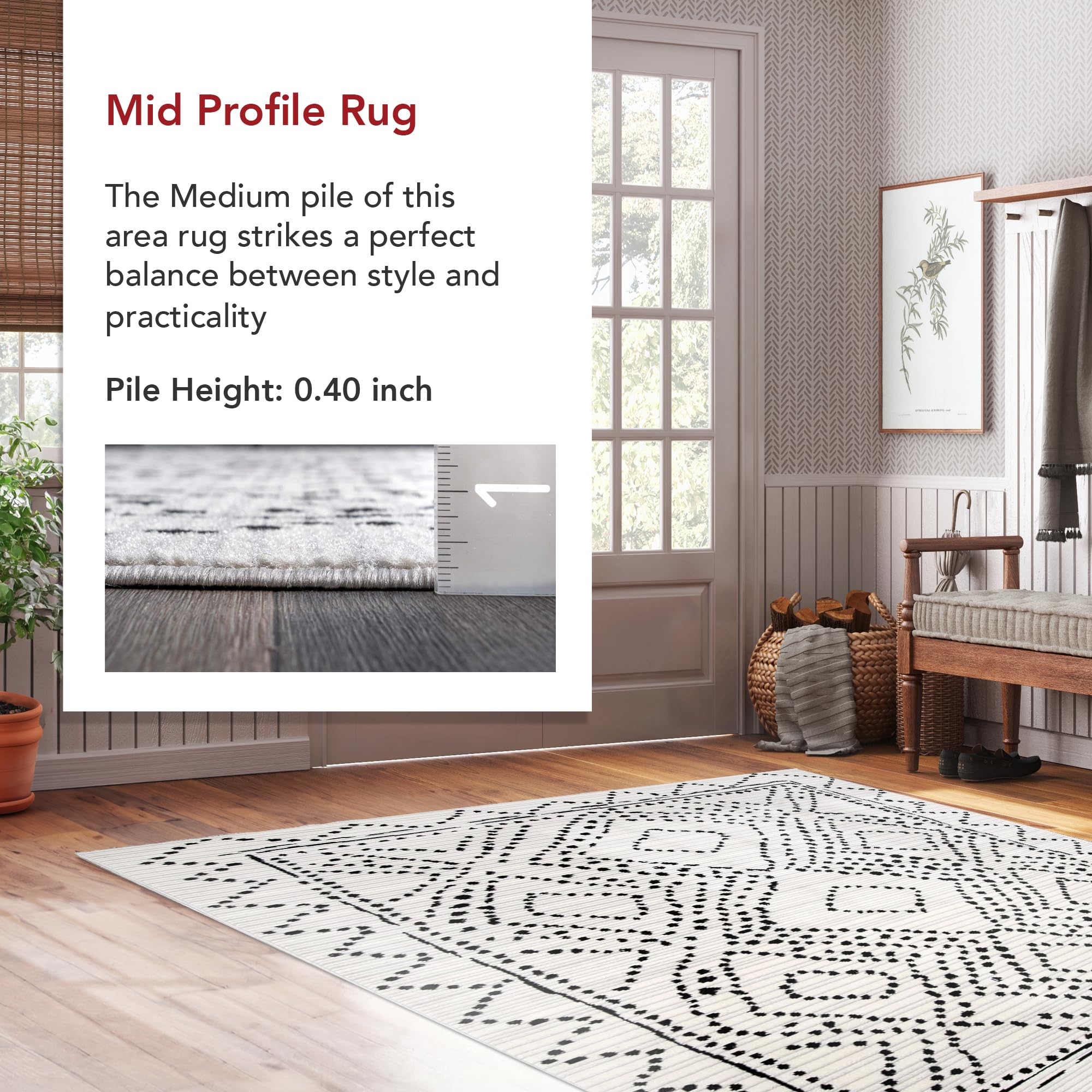 nuLOOM Mila Moroccan Diamond Trellis Area Rug, 7x9, Grey