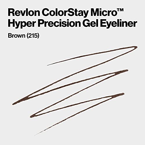 Gel Eyeliner by Revlon, ColorStay Micro Hyper Precision Eye Makeup with Built-in Smudger, Waterproof, Longwearing with Micro Precision Tip, 215 Brown, 0.01 Oz