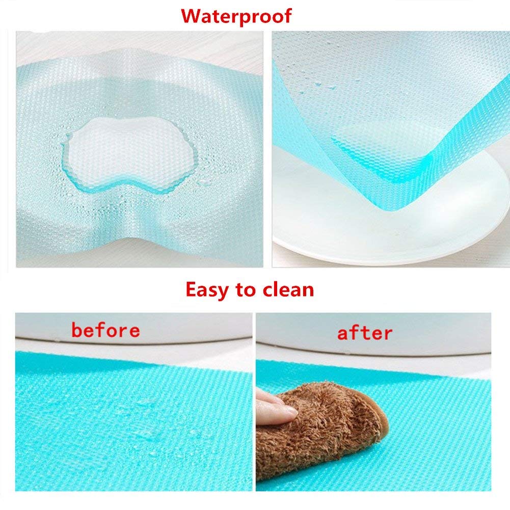 AKINLY 9 Pack Refrigerator Mats,Washable Fridge Mats Liners Waterproof Fridge Pads Mat Shelves Drawer Table Mats Refrigerator Liners for Shelves,3Red/3Green/3Blue