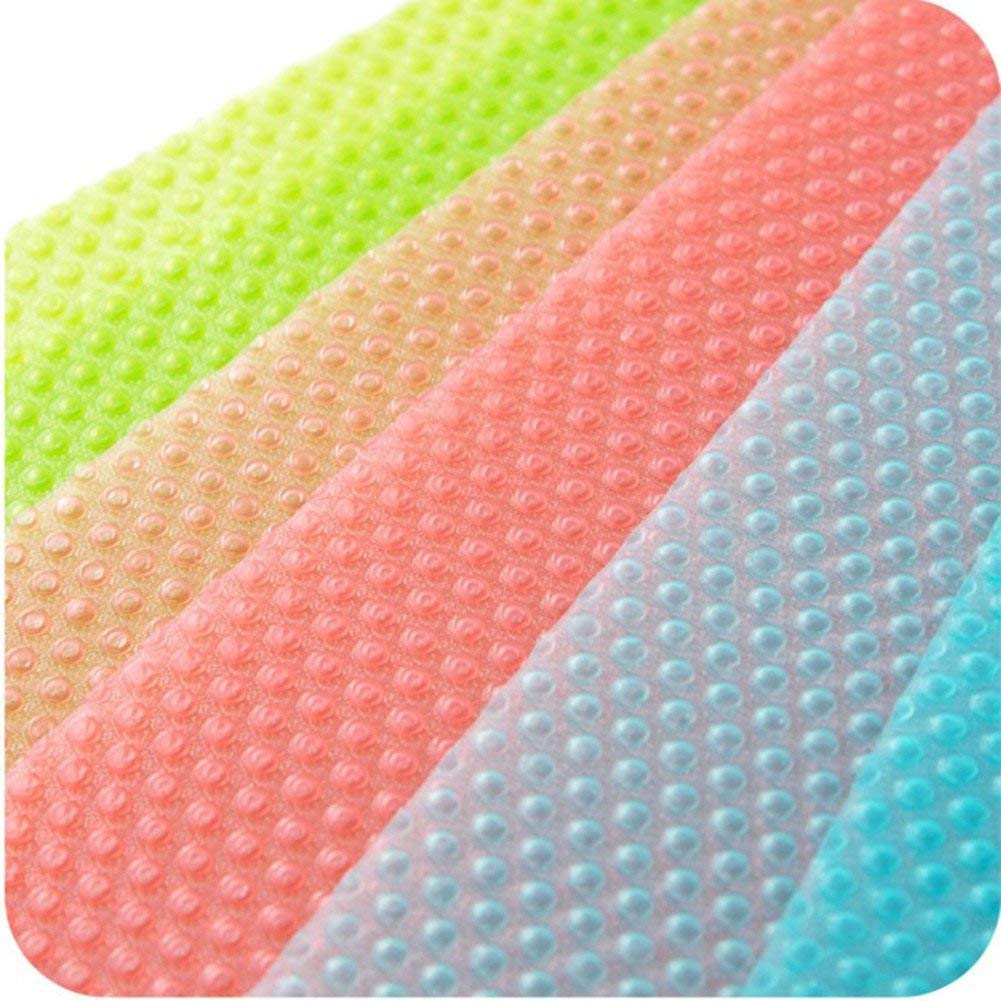AKINLY 9 Pack Refrigerator Mats,Washable Fridge Mats Liners Waterproof Fridge Pads Mat Shelves Drawer Table Mats Refrigerator Liners for Shelves,3Red/3Green/3Blue
