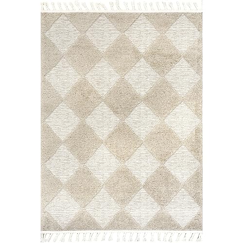 nuLOOM Marissa Trellis 5x8 Area Rug for Living Room Bedroom Dining Room Kitchen, Beige/Ivory