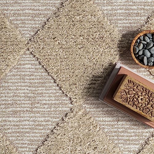 nuLOOM Marissa Trellis 5x8 Area Rug for Living Room Bedroom Dining Room Kitchen, Beige/Ivory