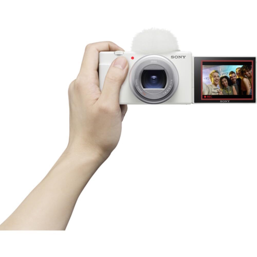 Sony ZV-1 II Digital Camera | White Bundled with Sony Vlogger Accessory Kit + NP-BX1 Battery + Battery Charger + Microfiber Cleaning Cloth + Camera Cleaning Kit (6 Items)
