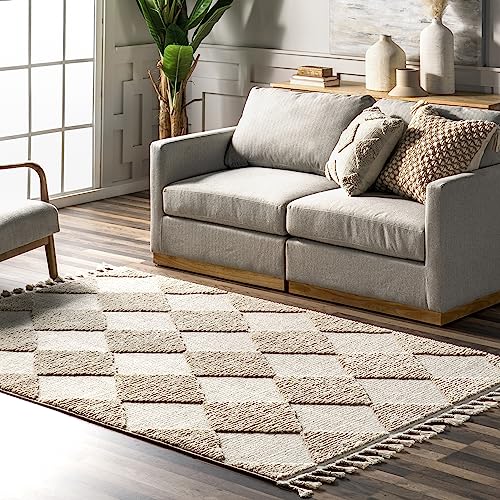 nuLOOM Marissa Trellis 5x8 Area Rug for Living Room Bedroom Dining Room Kitchen, Beige/Ivory