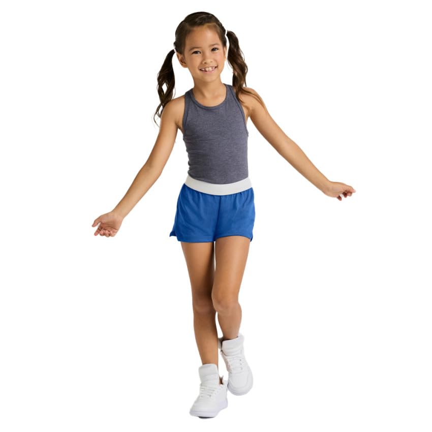 Soffe Girls' Authentic Cheer Short, Royal, Large (3-Pack)
