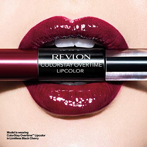 Liquid Lipstick with Clear Lip Gloss by Revlon, ColorStay Face Makeup, Overtime Lipcolor, Dual Ended with Vitamin E in Pink, Forever Pink (410), 0.07 Oz