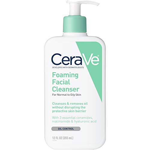 CeraVe Foaming Facial and Hydrating Cleanser, 12 Fl Oz (Pack of 2)