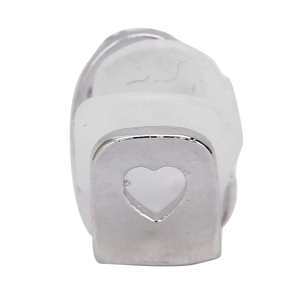 ZJchao Single Tooth Grillz, Hip Hop Teeth Decoration, Single Tooth Gorgeous Teeth Accessory Decoration for Halloween Party Hip Hop Show(Single silver door)