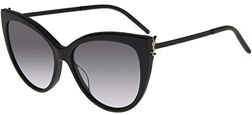SAINT LAURENT Women's Feminine Sunglasses, Black/Gray, One Size
