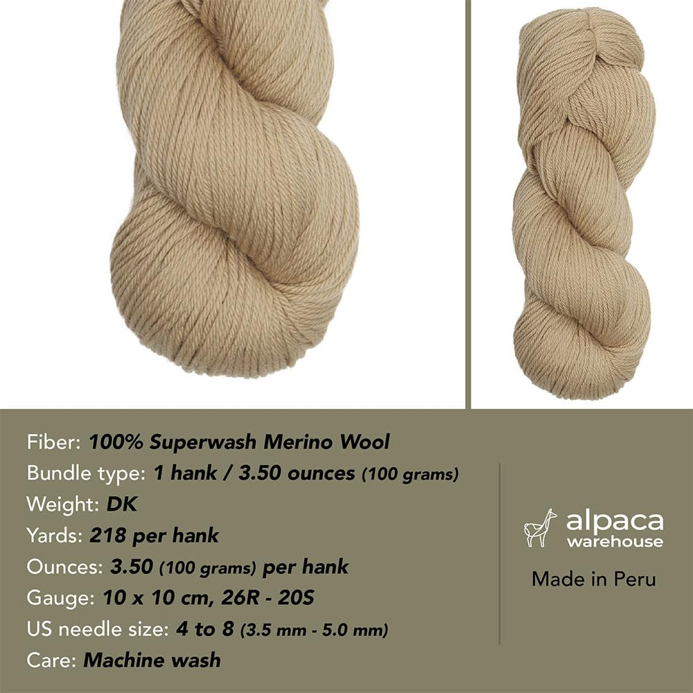 Meriwash - 100% Superwash Merino Wool Yarn 100 Grams Hank DK Weight - Sourced Directly from Peru - Heavenly Soft and Perfect for Knitting and Crocheting (Petrol Blue)