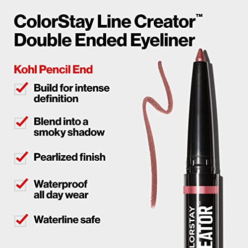 Liquid Eyeliner & Smoky Kohl Pencil by Revlon, ColorStay Line Creator Eye Makeup, Waterproof & Transferproof, Blackout, 0.004 oz