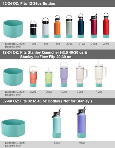 CHEETAH Protective Boot for Hydroflask Water Bottle 12oz - 40oz, BPA Free Bottom Silicone Sleeve Cover, Compatible with All Water Bottles with Bottom Width of 2.87-3.56in (12-24oz, Alpine)