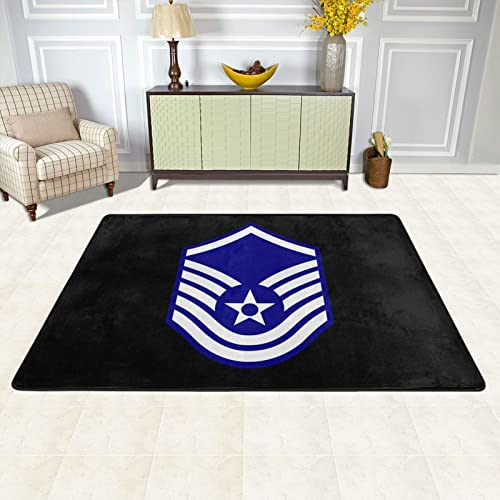 Air Force Master Sergeant 1st SGT Diamond Rank Area Rug Living Room Bedroom Kitchen Sofa Bedside Carpet Floor Mats 36"X24"