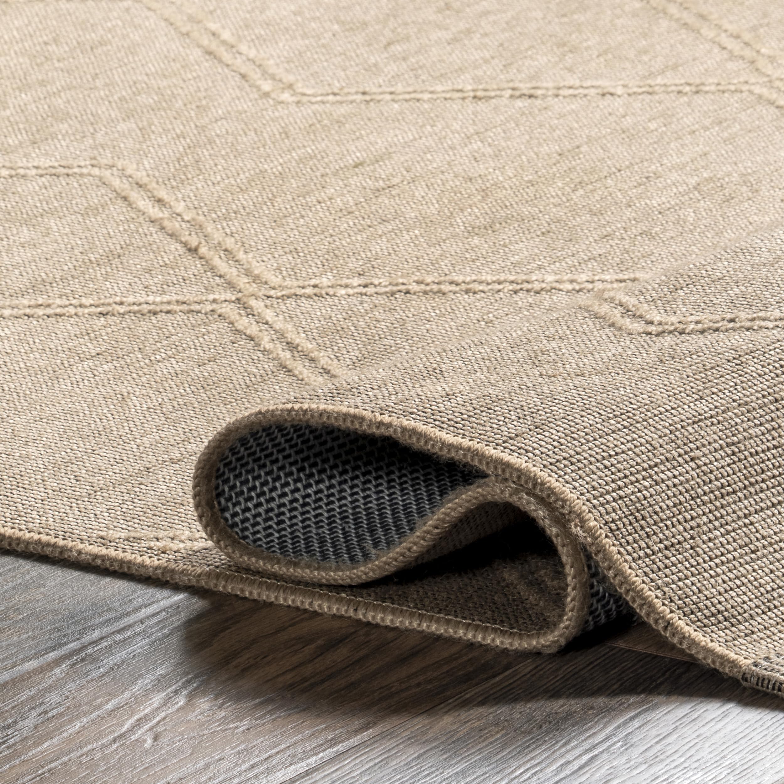 nuLOOM Diamond Trellis Jute Area Rug, 4x6, Natural