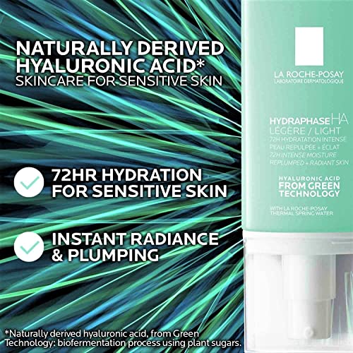 La Roche-Posay HydraphaseHA Light Face Moisturizer, Hyaluronic Acid Face Moisturizer with 72HR Hydration, Oil Free & Non-Comedogenic, 50 MLÂ , 1.69 fl. oz.