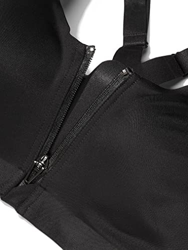 Victoria's Secret Knockout High Impact Front-Close Sports Bra with Underwire, Black, 36C