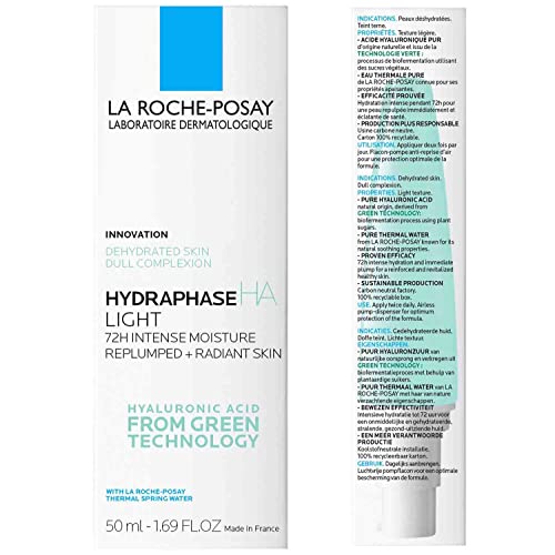 La Roche-Posay HydraphaseHA Light Face Moisturizer, Hyaluronic Acid Face Moisturizer with 72HR Hydration, Oil Free & Non-Comedogenic, 50 MLÂ , 1.69 fl. oz.