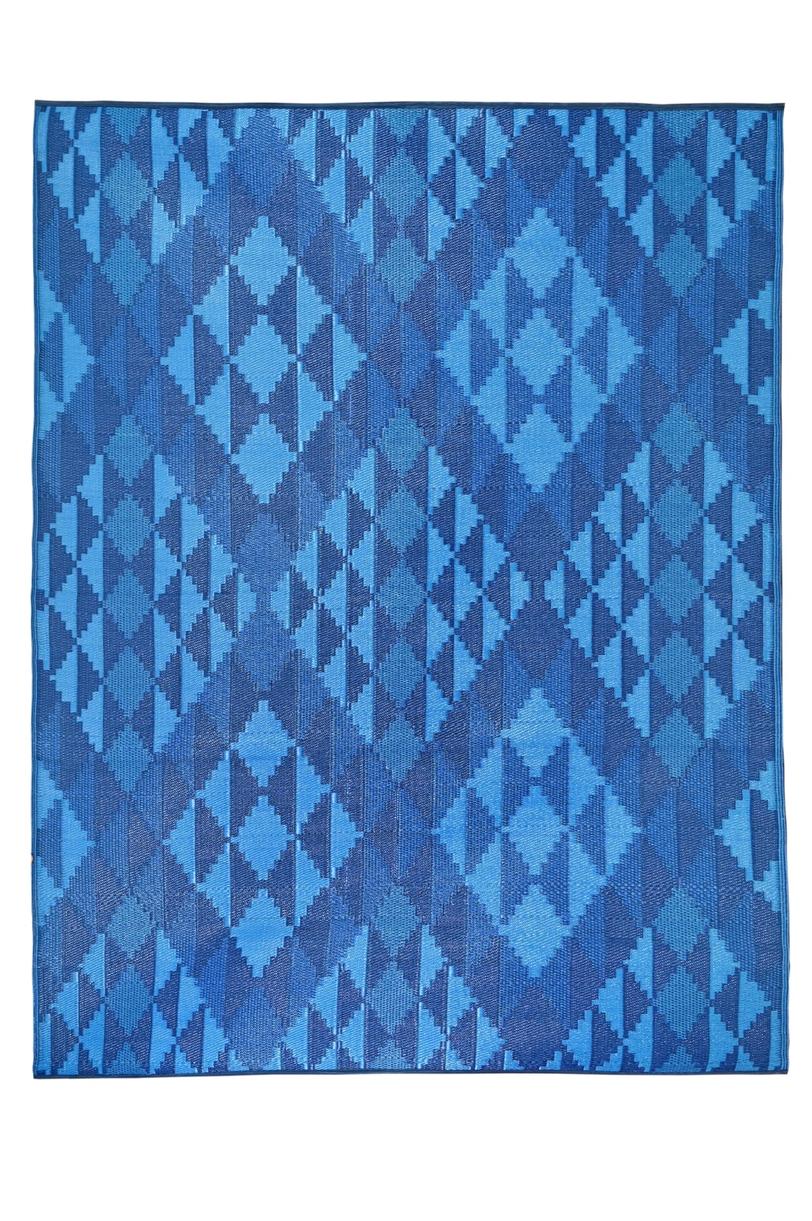 ERBANICA Premium Extra Large Quick Dry Reversible Outdoor Plastic Rug for RV, Camping, Beach, Picnic, Patio, Pool Side 8'x10' (Blue Diamond)