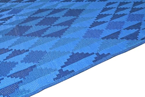 ERBANICA Premium Extra Large Quick Dry Reversible Outdoor Plastic Rug for RV, Camping, Beach, Picnic, Patio, Pool Side 8'x10' (Blue Diamond)