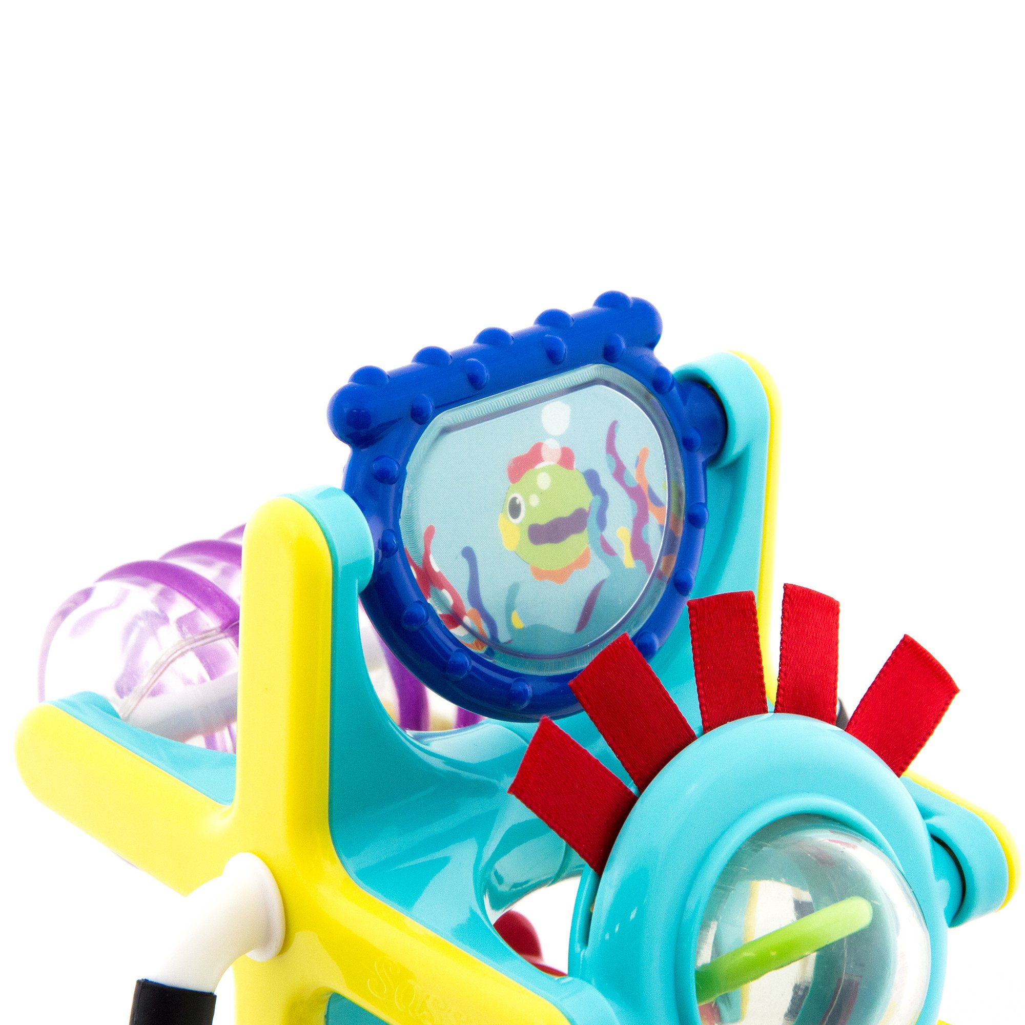 Sassy Fishy Fascination Station 2-in-1 Suction Cup High Chair Toy | Developmental Tray Toy for Early Learning | for Ages 6 Months and Up