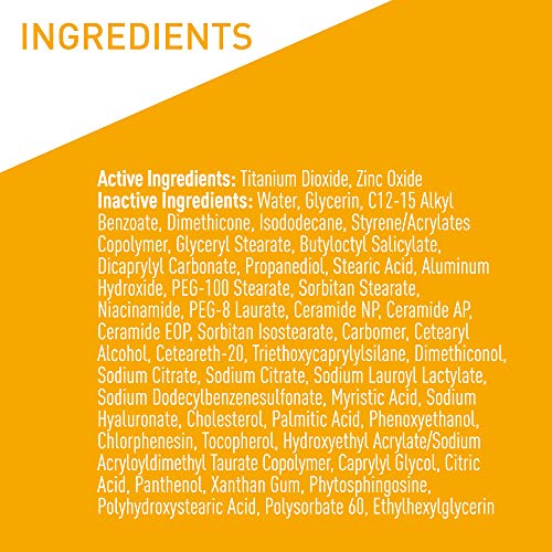 CeraVe 100% Mineral Sunscreen Spf 50 | Face Sunscreen With Zinc oxide & Titanium Dioxide for Sensitive Skin | 2.5 Oz, 2 Pack