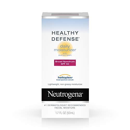 Neutrogena Healthy Defense Daily Vitamin C & Vitamin E Face Moisturizer, Non-Greasy Anti Wrinkle Face Lotion & Neck Cream with SPF 50 Sunscreen - Vitamin C, Vitamin E, Multivitamin Complex, 1.7 fl. oz