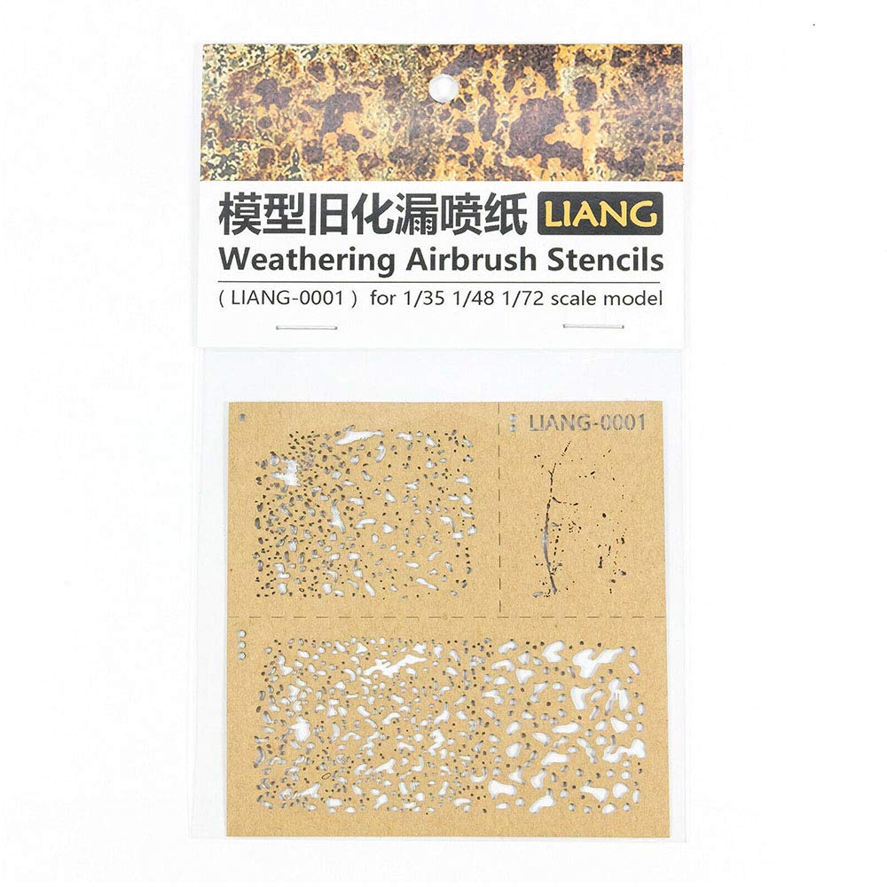 Acxico 1Set DIY Decoration Weathering Airbrush Stencils Tools for 1/35 1/48 1/72 Scale Model