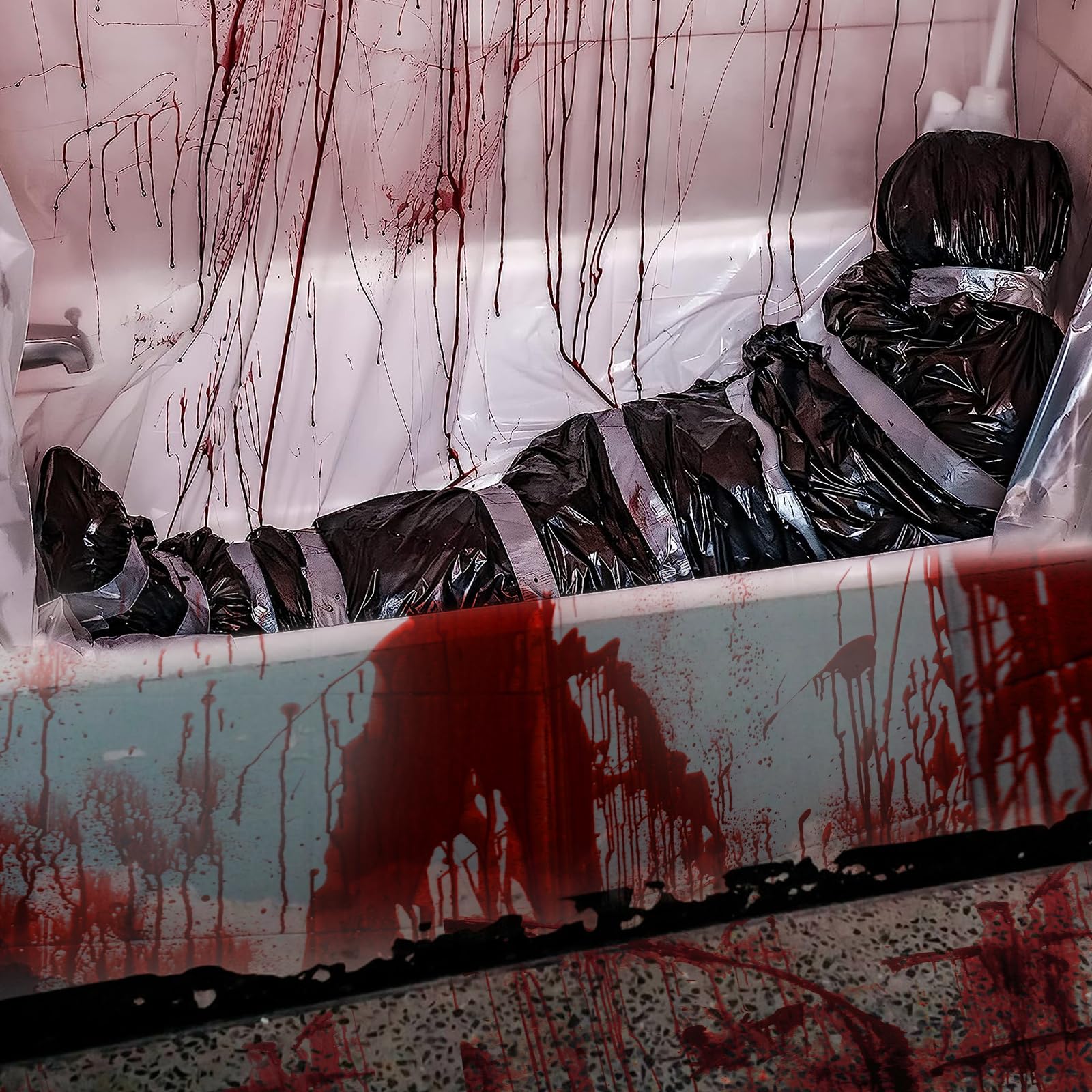 Niaoyun Halloween Decorations Dead Victim Props, Hanging Corpse Dead Victim Props Halloween Decorations, Scary Fake Corpse in Bag Hallowmas Outdoor Prop Creepy Haunted House Decor