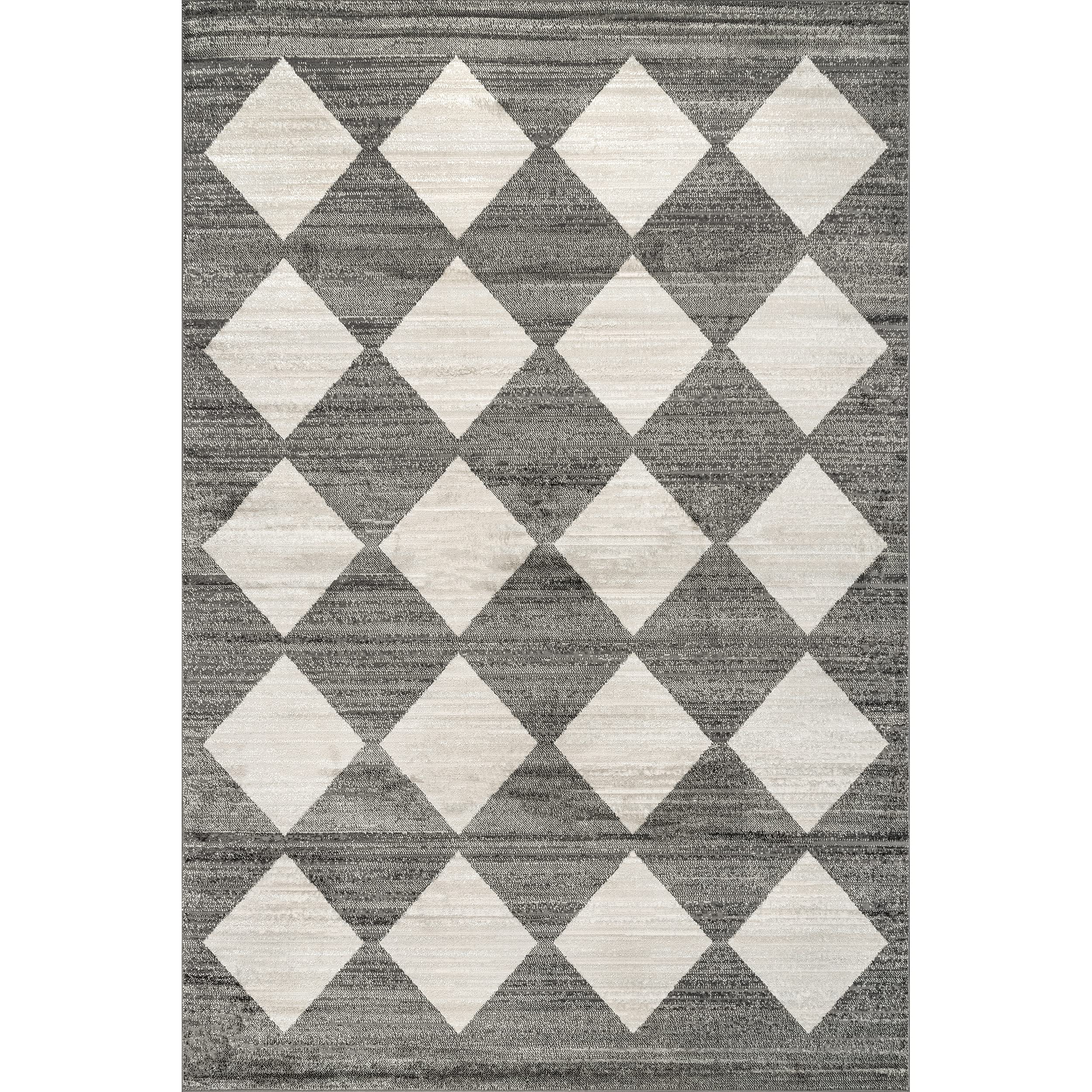 nuLOOM Gianna Contemporary Geometric Checker Tile Area Rug, 4x6, Grey